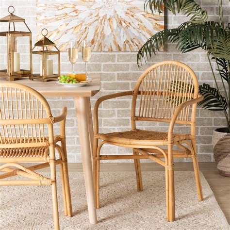 Luxio Modern Natural Finished Rattan Dining Chair On Sale Bed Bath