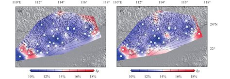 velocity and density contrasts across the moho interface of guangdong