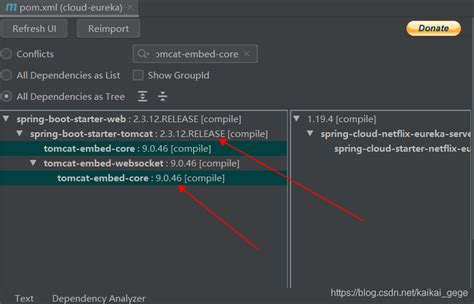 如何找出包冲突并解决：servlet Api 25jar和tomcat Embed Core 9046jar冲突（有图有真相