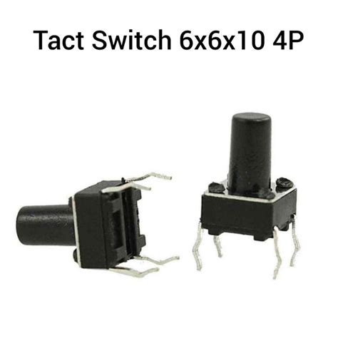Jual Push Button Tact Switch 6x6x10mm 4 Pin Saklar Tekan Momentary Shopee Indonesia