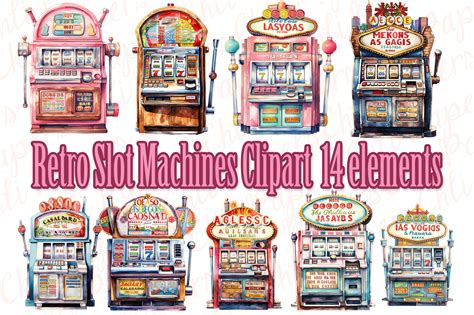 Slot Machines Clipartretro Slot Machine Graphic By Chilipapers