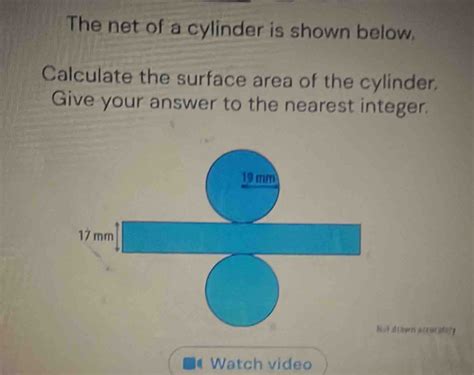 Solved The Net Of A Cylinder Is Shown Below Calculate The Surface Area Of The Cylinder Give Y
