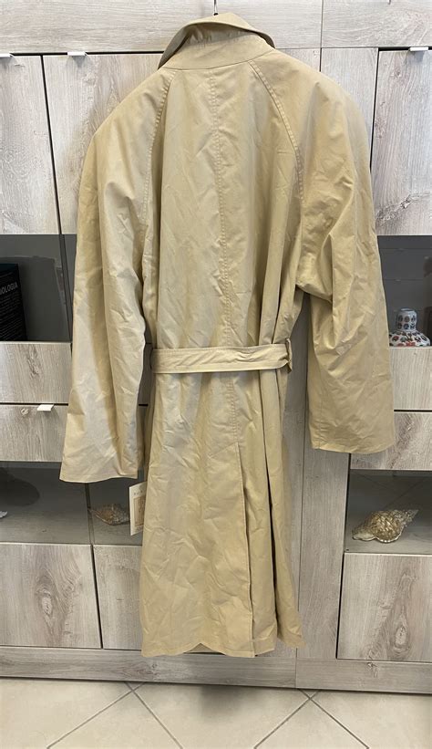 80s Vintage Trench Coat Beige Camel Tartanbeltcoatjacketby Caprice