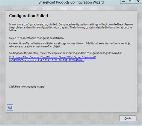 sharepoint product configuration fails in 3 tasks exception system