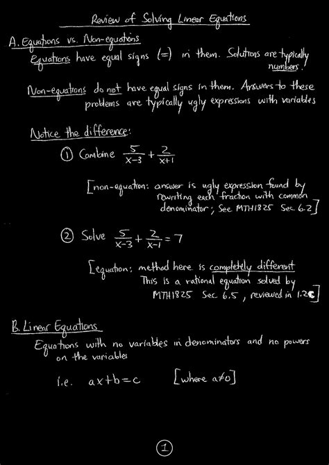 Solution Solving Linear Equations Mathematics Algebra Notes Studypool