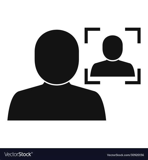 Biometric Face Authentication Icon Simple Style Vector Image