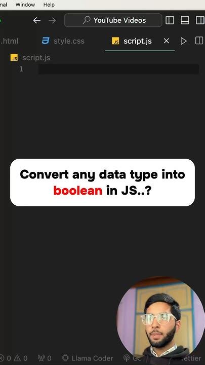 Convert Any Data Type Into Boolean 🤯🔥 Javascript Webdevelopment Youtube