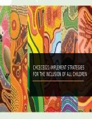 CHCECE Student Template Inclusion Plan Pptx CHCECE IMPLEMENT STRATEGIES FOR THE