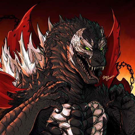 Spawnzilla This Spawn X Godzilla Crossover Artwork Is The Distraction We Need Godzilla Movie
