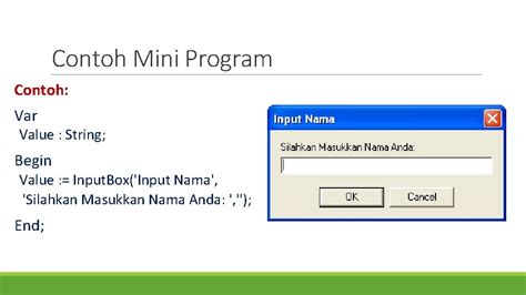 Algoritma Pemrograman A Dialog Box Dialog Box Jenis