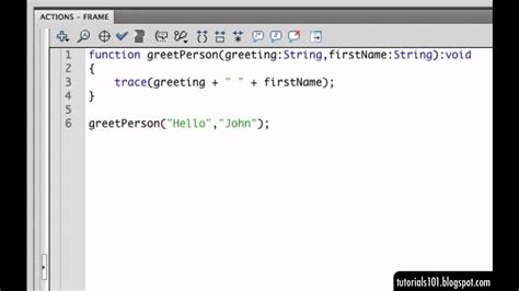 Adding Function Parameters Intro To Actionscript 3 Youtube