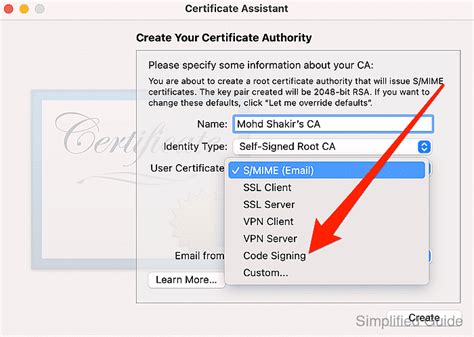 How To Create Certificate Authority For Code Signing In Macos