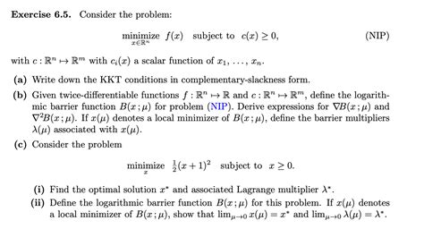 Solved Exercise 65 Consider The Problem X∈rnminimizefx