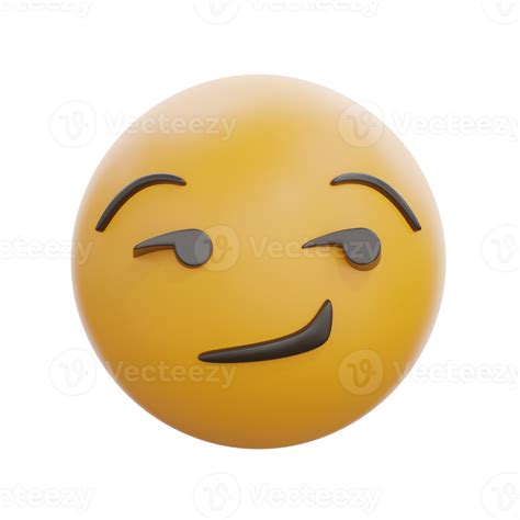 3d Smirking Face Emoji Emoticon Render 51796751 Png