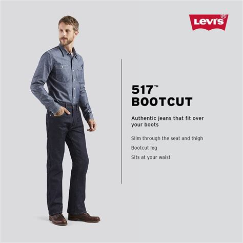 Levis Mens 517 Boot Cut Jeans Black 33x30 30 Regular For Sale Online