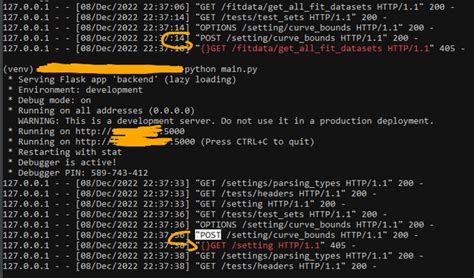 flask api throwing 405 and 400 erorrs with {} at the beginning of