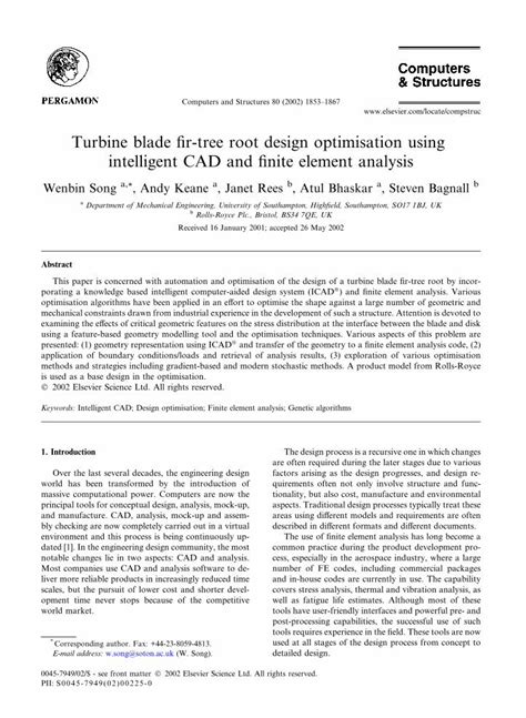 Pdf Turbine Blade Fir Tree Root Design Optimisation Using Intelligent Cad And Finite Element