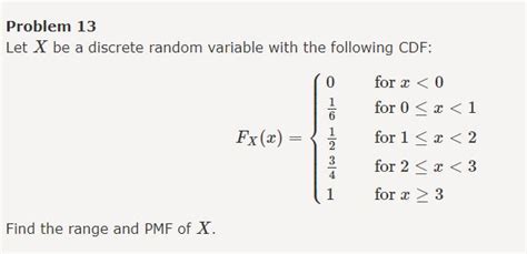 Solved Problem Let X Be A Discrete Random Variable With Chegg