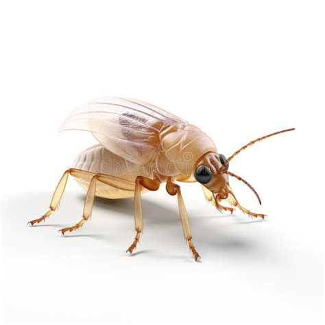 3d Flea On White Background Realistic Rendering With Streamline