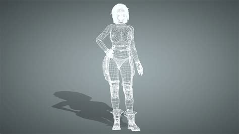 D Low Poly D Model Of Sexy Naked Sci Fi Girl With Vr Model Turbosquid