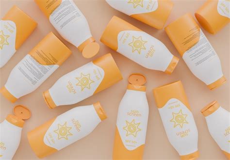 Premium Photo Collection Of Sunscreen Bottles With Spf 50 On Soft