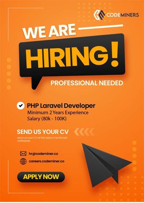 Codeminers On Linkedin Laraveldeveloper Techjobs Nowhiring Joinourteam