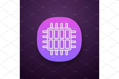 octa core processor app icon outline icons ~ creative market