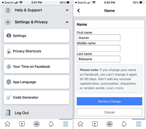 How To Change Your Name On Facebook On Web And Mobile TechWiser