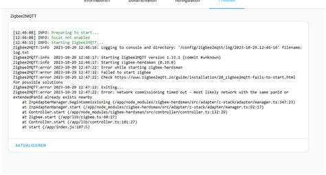 zigbee2mqtt startet nicht sonoff nach erst installation zigbee2mqtt