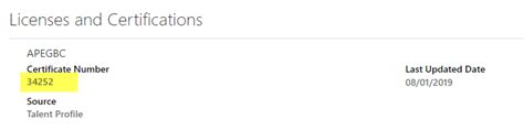 Need To Find Where The Certificate Number Is In The Subject Area — Oracle