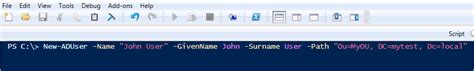 creating a user inside an organizational unit windows powershell vircom