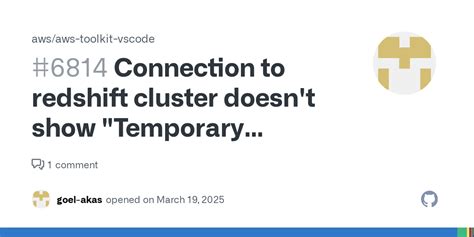 Connection To Redshift Cluster Doesnt Show Temporary Credentials As An Option · Issue 6814