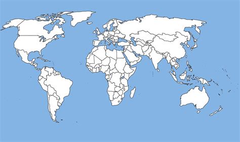 World Map With Countries Outline Donmery