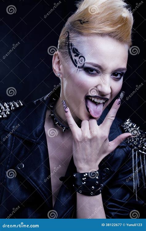 Fashion Rocker Style Model Girl Portrait Stock Image Image Of Adult