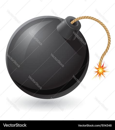 Black Bomb With Burning Fuse Royalty Free Vector Image