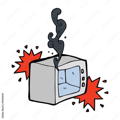 Cartoon Exploding Microwave Stock Vector Adobe Stock