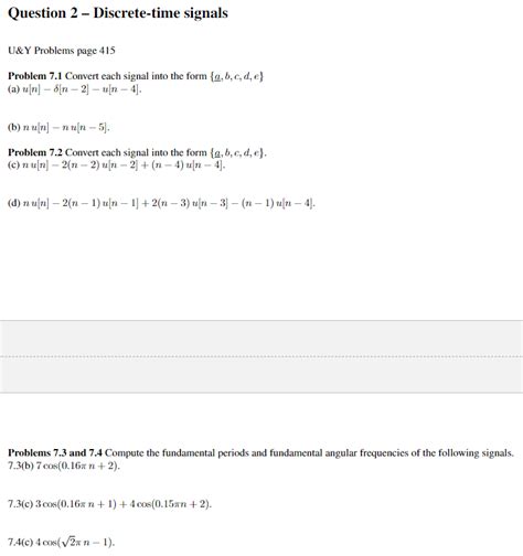 Solved Problem 71 Convert Each Signal Into The Form