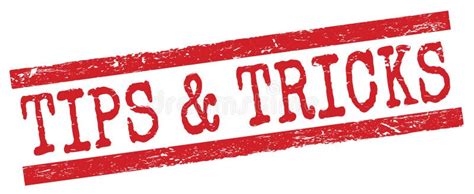 tips and tricks text on red lines stamp sign stock illustration