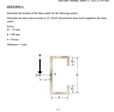 Due Date Monday March 31 2025 1159 Pm Question 1 Determine The Location