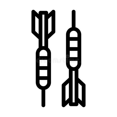 Dart Vector Thick Line Icon For Personal And Commercial Use Stock
