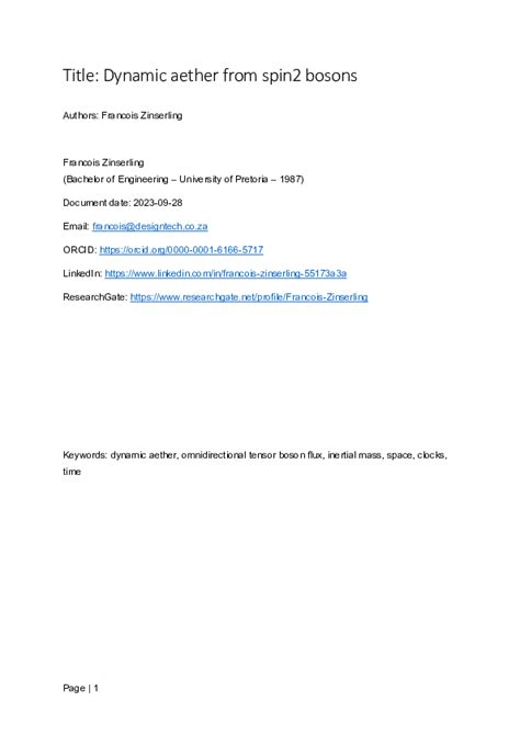 Pdf Dynamic Aether A Conceptual Speculation