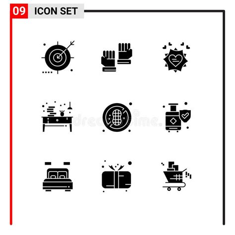 Stock Vector Icon Pack Of 9 Line Signs And Symbols For Paper Drawer