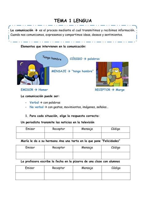 Elementos De La Comunicación Ficha Interactiva Elementos De La