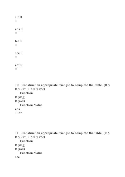 1 Match The Right Triangle Definition With Its Trigonometric Fu Docx
