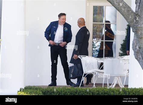 Billionaire Elon Musk Is Seen Departing The Oval Office Of The White