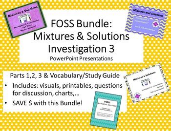 Editable FOSS Mixtures Solutions Investigation Bundle By La Store