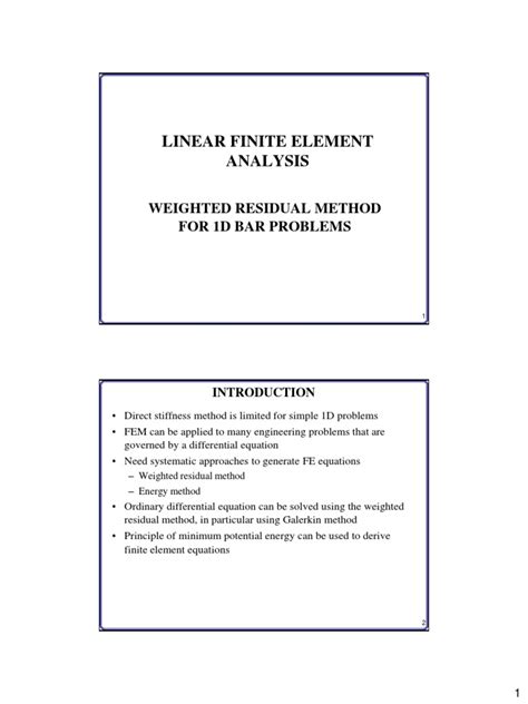 mae563 1d weighted residual method pdf finite element method