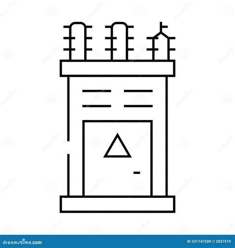 Electrical Transformer Icon Color Illustration Cartoon Vector