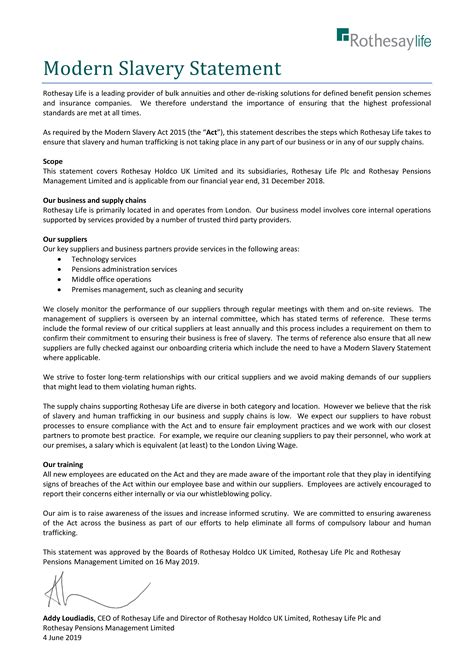 Modern Slavery Policy Template