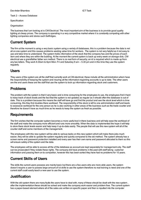 SOLUTION Task 2 Access Database Ict Cw Studypool